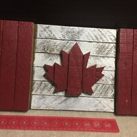 Handmade Rustic Wood Canadian Flag | Canada Decor and Gift | Made in ...