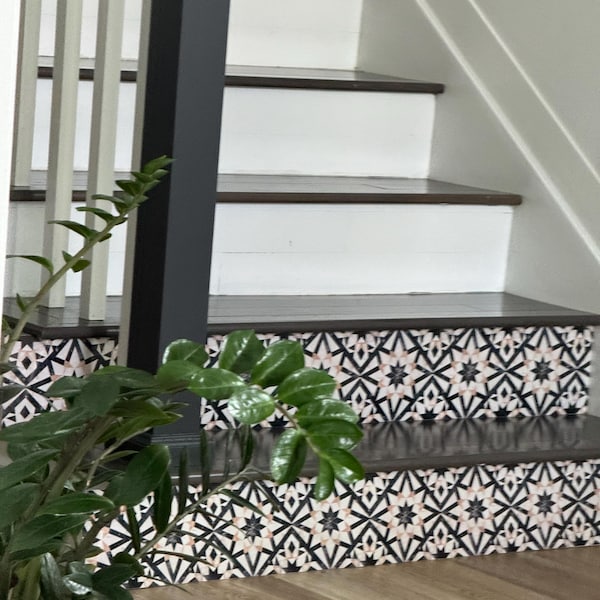 Moroccan Tile Pattern,stair Riser Stickers,peel and Stick Stair Riser ...