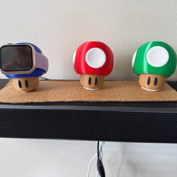 Super Mario Mushroom Apple Watch Charging Dock 3D Printed Retro Gaming ...