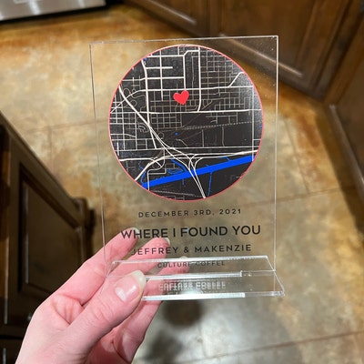 Where We First Met Map, Anniversary Gift for Him, Map Our First Date ...