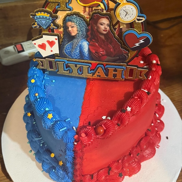 Descendants Cake Topper, Rise of Red Cake Topper, Descendant Party ...