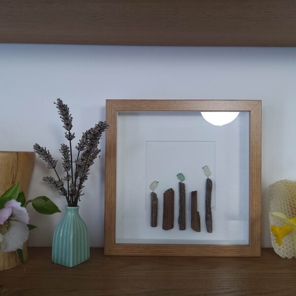 Sea Glass Art / Personalise Your Sea Glass Bird Picture / Sea Glass ...