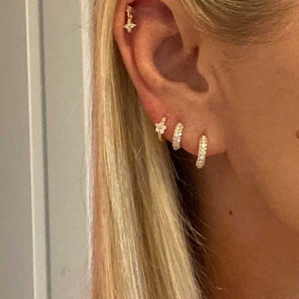 Cartilage Hoop,cartilage Piercing,14k Solid Gold Hoops,helix Hoop,helix ...