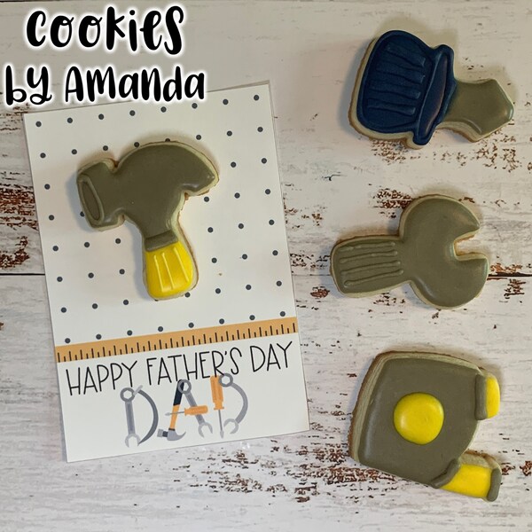 Father's Day Printable Cookie Cards 3.5" X 5"- Tools, Dad, Cookie Card ...