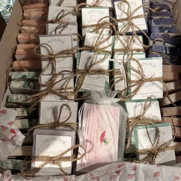 50 Orange Themed Mini Soap Shower Favors Wrapped With Tags thank You ...