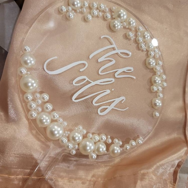 Pearl Acrylic Cake Topper Acrylic Wedding Cake Topper Pearl Cake Topper ...