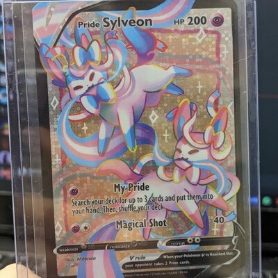 Holo Pride Sylveon / Custom Holographic Pokémon Card / V Card - Etsy