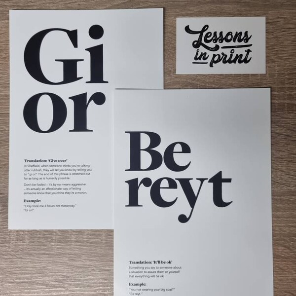 Be Reyt Description Print • Yorkshire Slang Print • Yorkshire Dialect ...