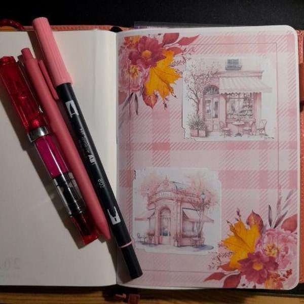 Pink Shop Clipart, Paris Cafe Clip Art, Png. Digital Watercolor. Free ...