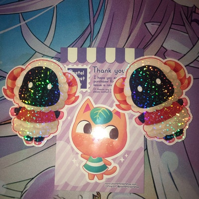 Maddie Animal Crossing Cute Metal Sparkly Star Holographic - Etsy