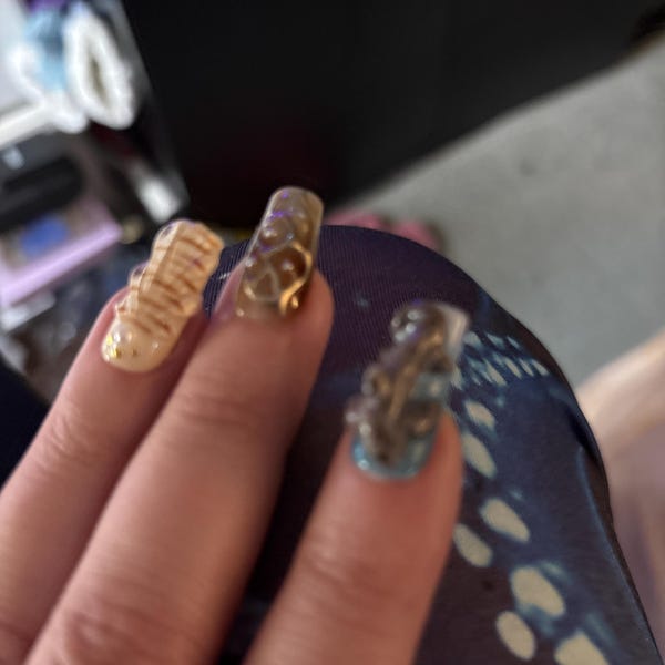 Black Pink Star Press on Nails – Cute Goth Galaxy Nail Art – Handmade ...