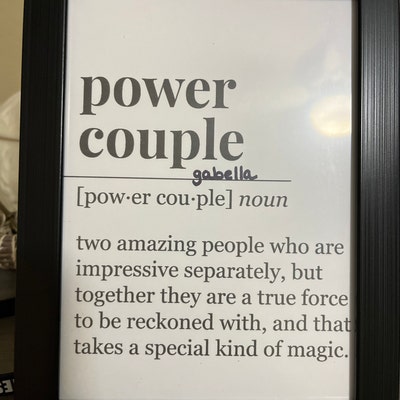 Power Couple Definition Print, Amazing Couple Poster, Power Couple ...