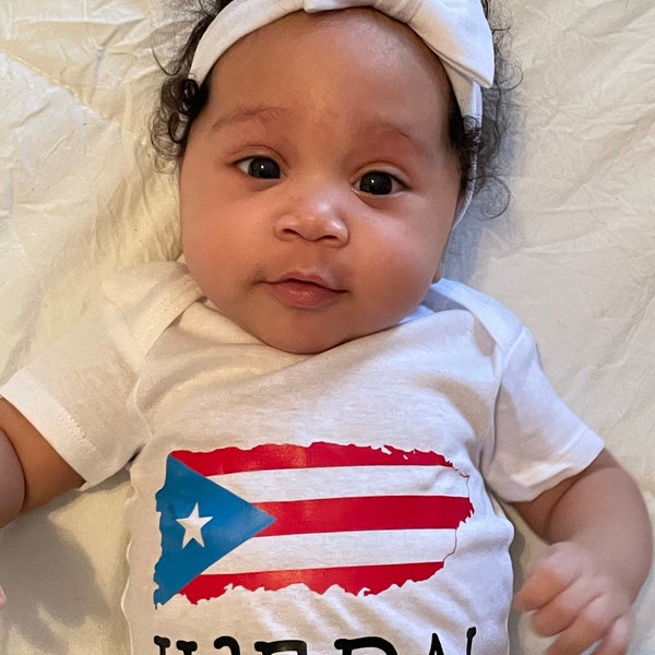 Baby 1 Piece Bodysuit "boricua Baby!" Puerto Rico Island Flag for the ...