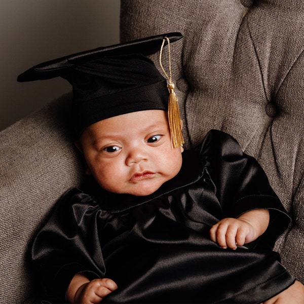 Baby Graduation Cap and Gown: Satin Infant Costume, NICU Grad Outfit - Etsy