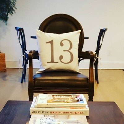 Custom Number Pillow, 18 X 18 Pillow Cover - Etsy