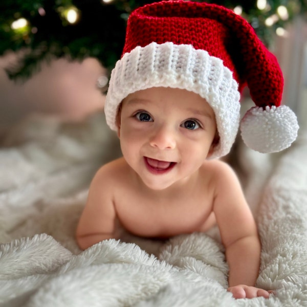 READY TO SHIP Crochet Baby Santa Hat: Newborn to Adult Sizes - Etsy