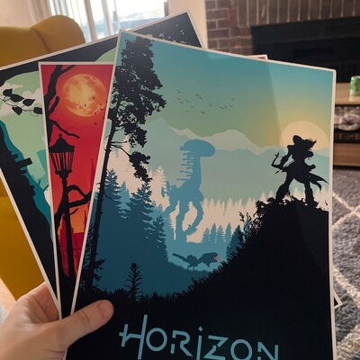 Horizon Game Art, Full Page, Minimalist, Video Game Print, Home Decor ...