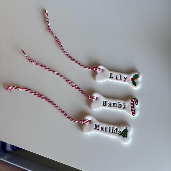 Dog Bone Personalised Clay Decorations - Pets, Personalised, Handmade ...