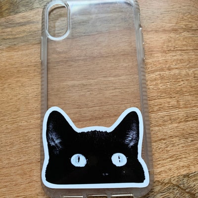 Black Cat Laptop Sticker Cat MacBook Sticker Peeping Cat - Etsy