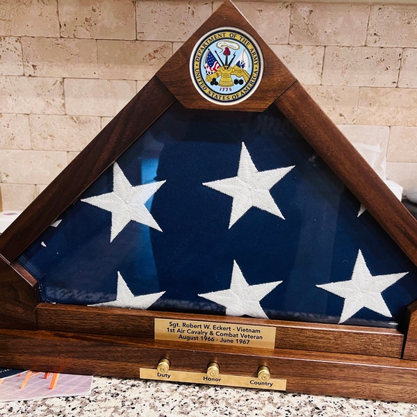 Flag Display Case With Embedded Shell Casing Holes; Maple Inlay ...