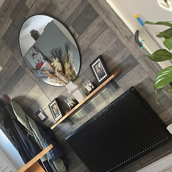 Solid Wood Radiator Shelf With Brackets Rustic Narrow Shelf for Hallway ...