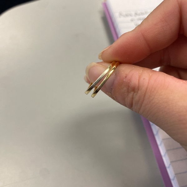 V Ring Set, Stacking Ring, Chevron Ring, Minimalist Ring, Wedding Band ...