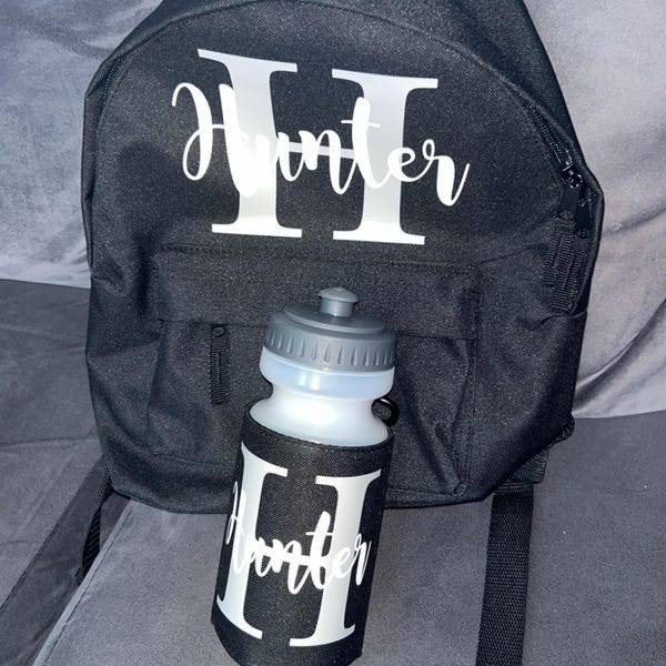 Personalised 9 Litre Backpack Water Bottle Lunch Bag Pencil Case Back ...