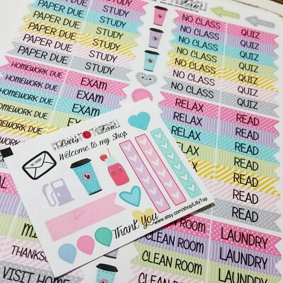 95 College Stickers, School Stickers, Stripes and Dots, Flags, Choose ...