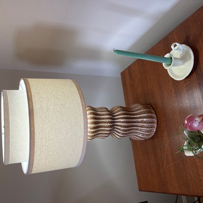 3-tier 18 Hardback Lamp Shade in Off-white Muslin Fabric With Edge ...