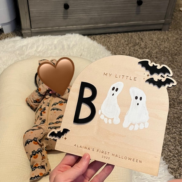 DIY Halloween Footprint Art | Baby’s First Halloween Keepsake | Gift ...