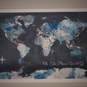 World Map, Muted Tones, Large World Map, Map With Cities, City Labels ...