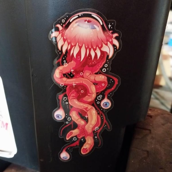 Horror Sea Creature Stickers: Jellyflesh, Heart Squid, Brain Octopus ...
