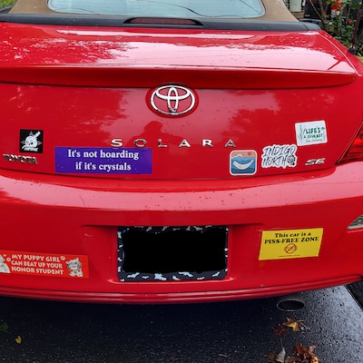 Funny Weird Gen Z Bumper Sticker, a Witch Turned Me Into a Car, 7.5 X 3 ...