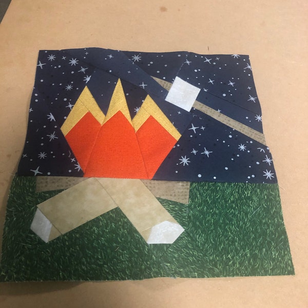 CAMP FIRE Paper Pieced Block Pattern in PDF - Etsy
