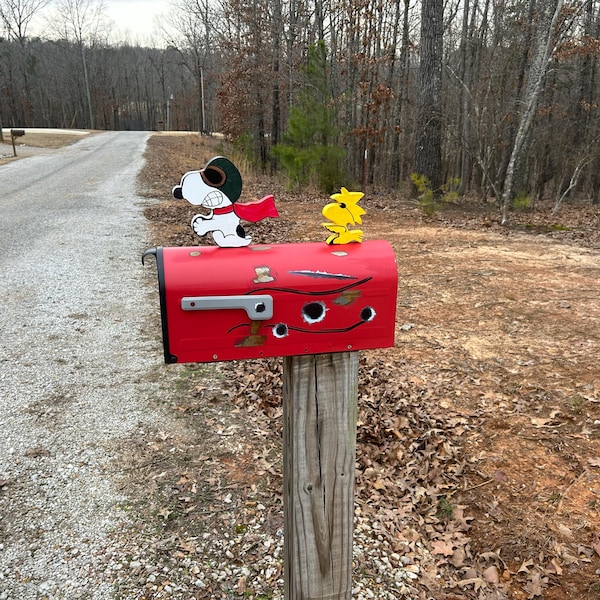 Patina Snoopy Red Baron Mailbox (made as the Oders Come In) - Etsy