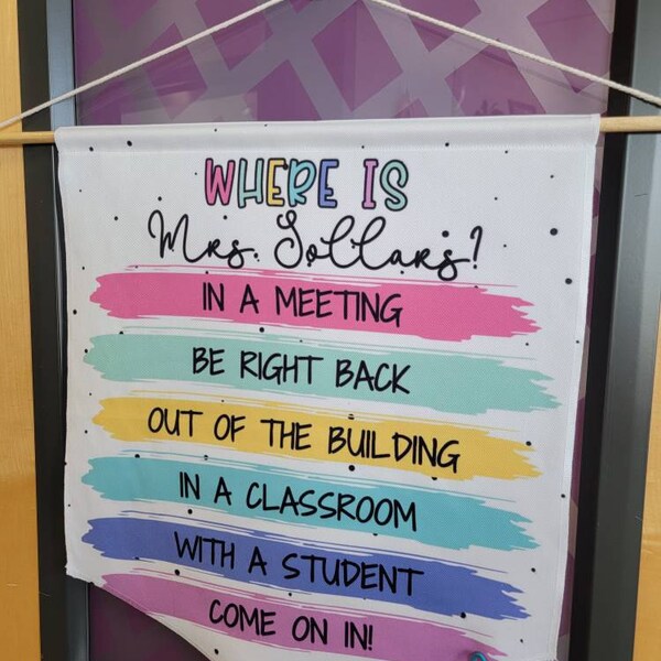 School Psychologist Door Sign, Pastel Where is the School Psych Sign ...