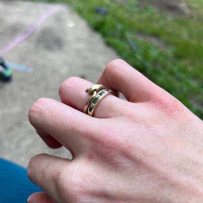 Snake Tail Ring in Sterling Silver With Gemstones - Etsy