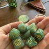 Green Jade DND Dice Set, Aventurine Sharp Edge D&D Dice Set, Dungeons ...