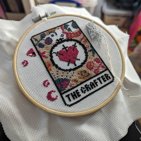 DIGITAL PATTERN the Lovers Tarot Card Modern Cross Stitch - Moon Stars ...