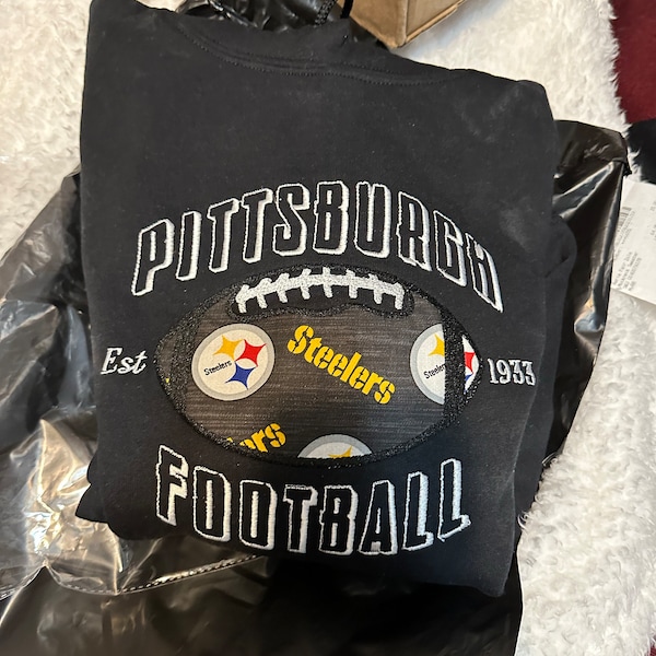 Pittsburgh Football Sweatshirt, Football Hoodie, Embroidered Football ...