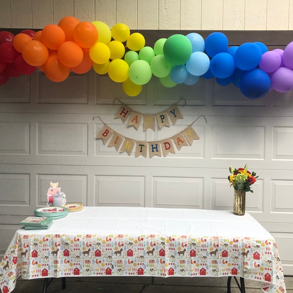 Happy Birthday Burlap Banner, Happy Birthday Bunting, Happy Birthday ...