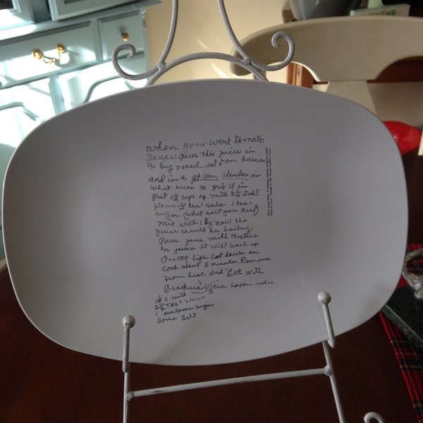 Recipe on Platter - Recipe Plate - Handwritten Gift - Family Recipe ...