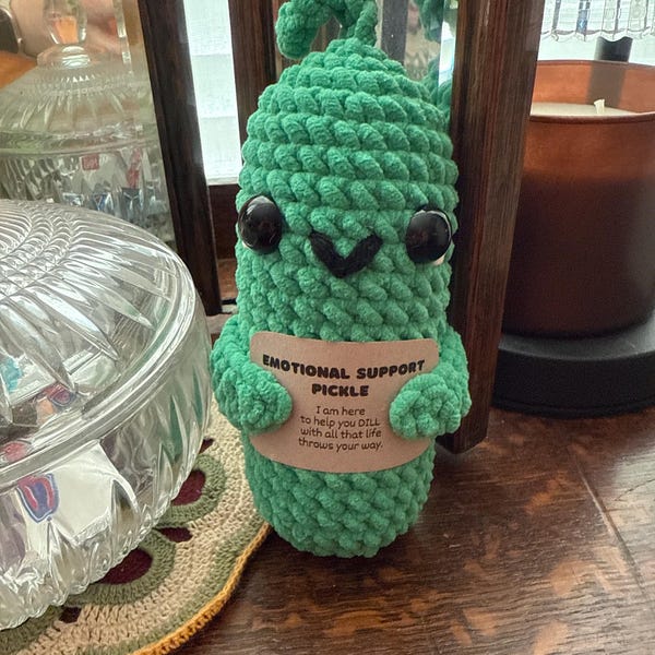 Crochet Emotional Support Pickle Pattern,pdf Pattern Only,no-sew ...