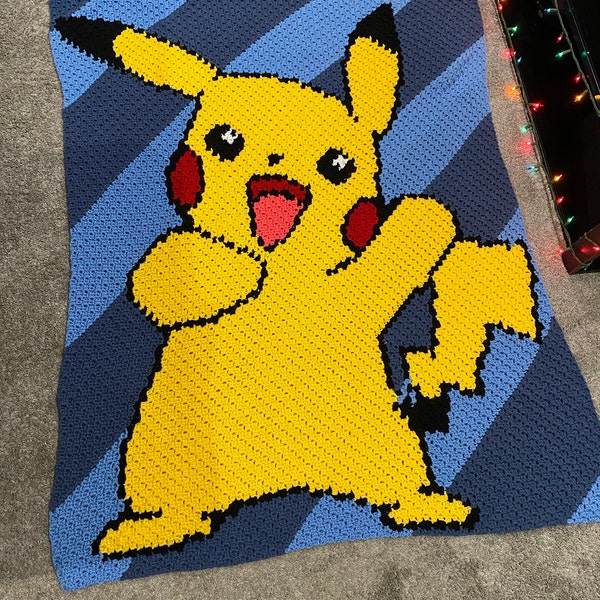 Pikachu - Pokemon –– C2C –– Row by Row –– Written Instructions –– Graph ...