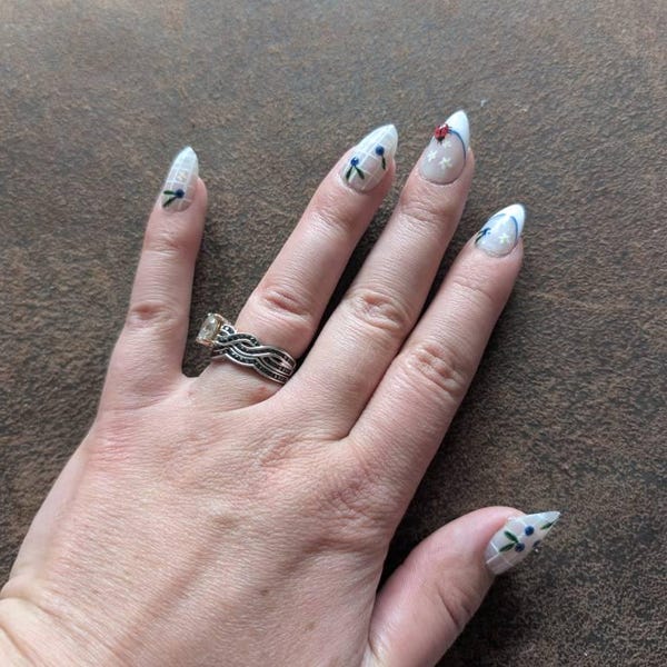 Custom Amazing 3d Mysterious Back Snake Long Stiletto Press on Nails ...