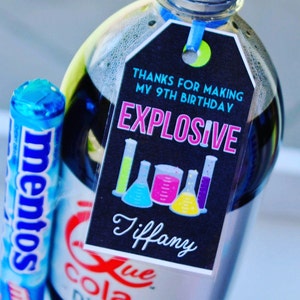 Science Party Favor Tags in Pink Printable Scientist Party Favor Tags ...