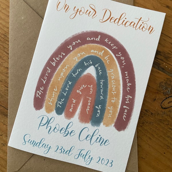 Dedication Card. Christian Dedication Card. the Blessing Card. Bible ...