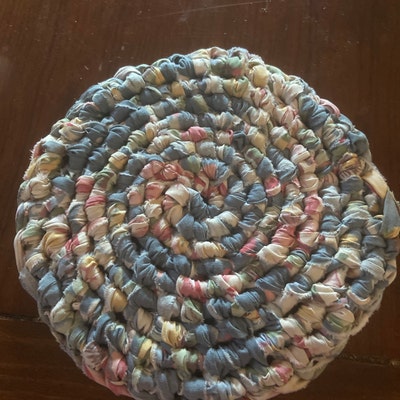 Made to Order Round or Oval Rag Rug Amish Knotted Accent Rug Door Mat ...