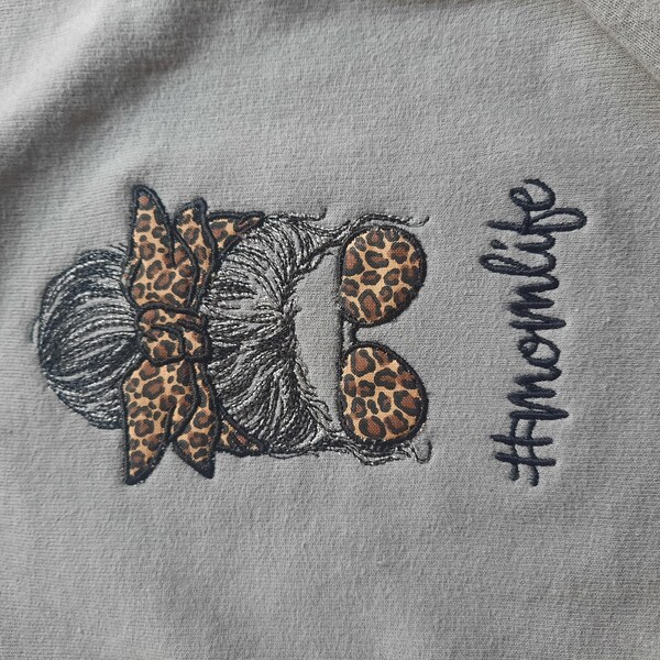 Messy Bun Mom Applique Embroidery Design, 5 Sizes, Instant Download - Etsy