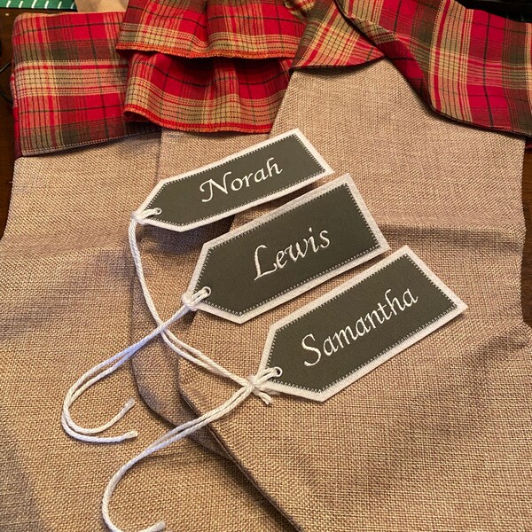 Personalized Embroidered Christmas Stocking Name Tag, Easter Basket ...